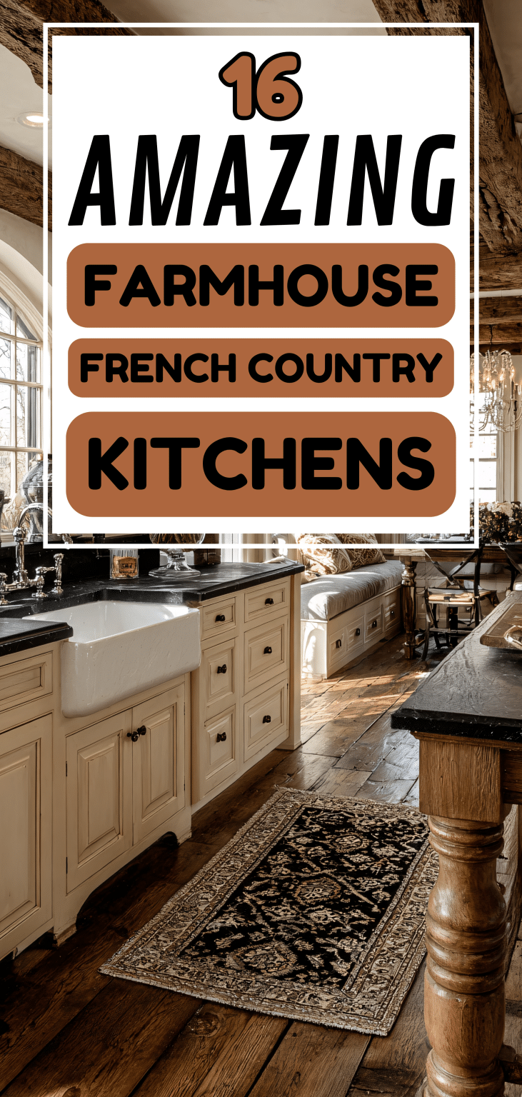 16 Amazing Farmhouse French Country Kitchens - The Mega Mom
